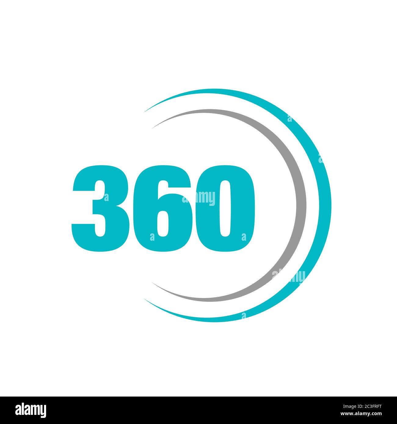 blue colors 360 degrees logo design vector with circle element ...