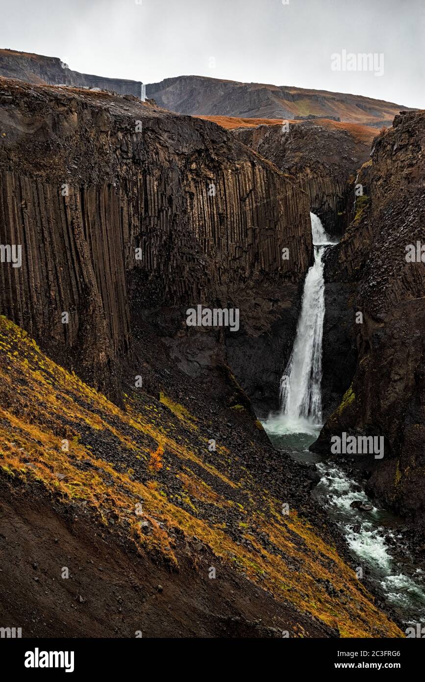 Hengifoss and litlanesfoss waterfalls, Iceland Stock Photo - Alamy