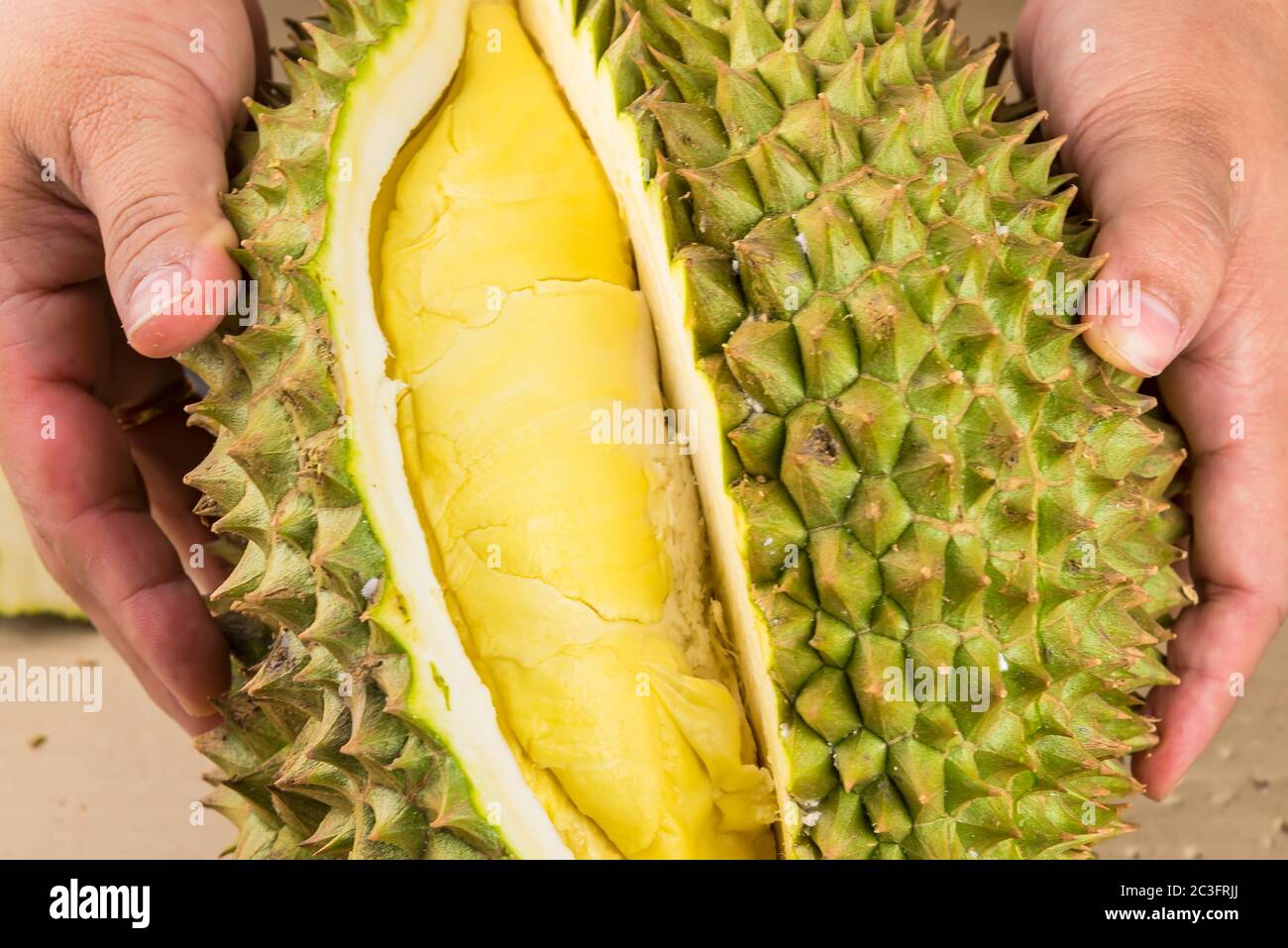 Durian mon thong is king of fruits durian and durian peeled fruit plate ...