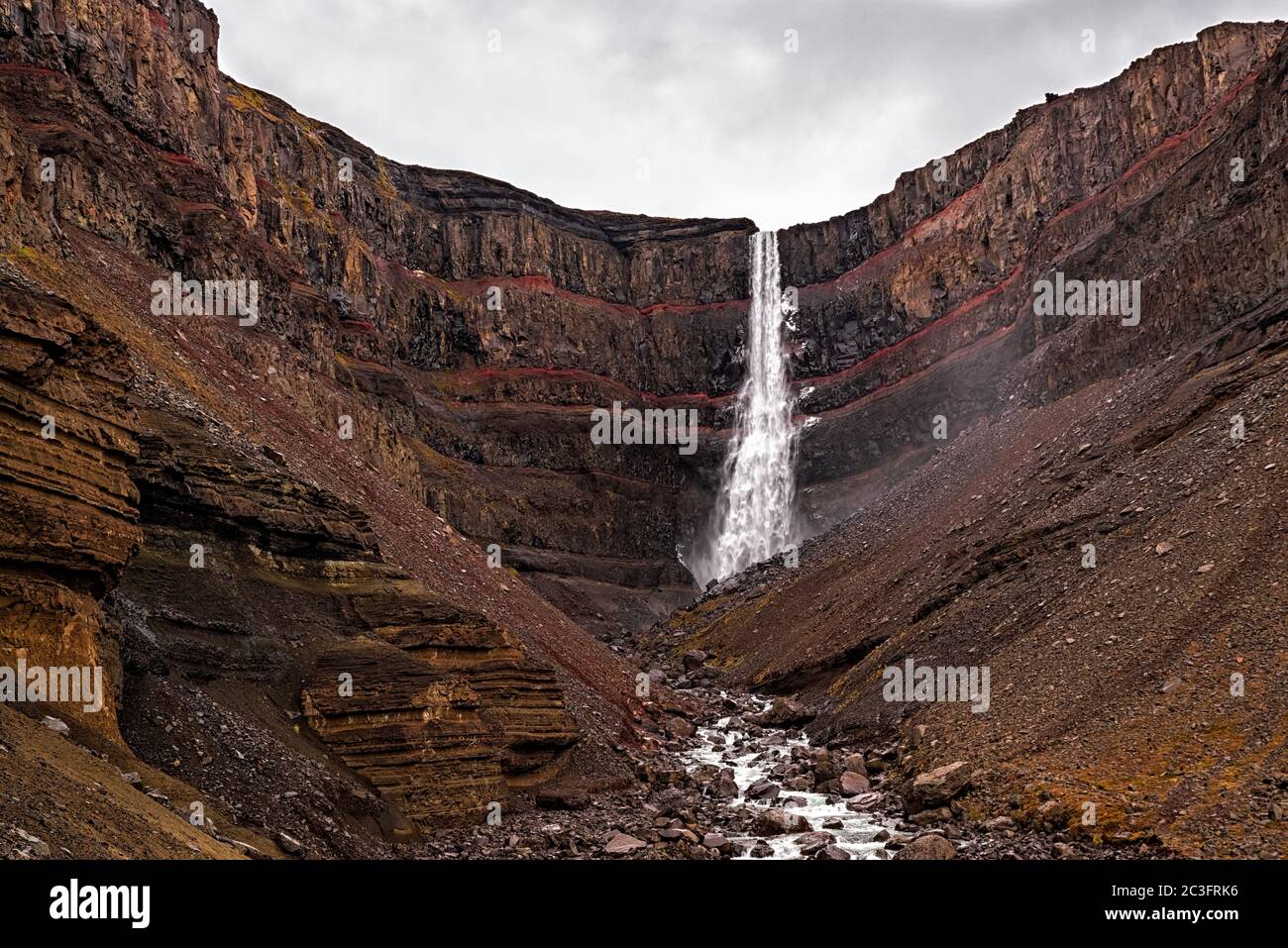 Hengifoss waterfall natural basalt column hi-res stock photography and ...
