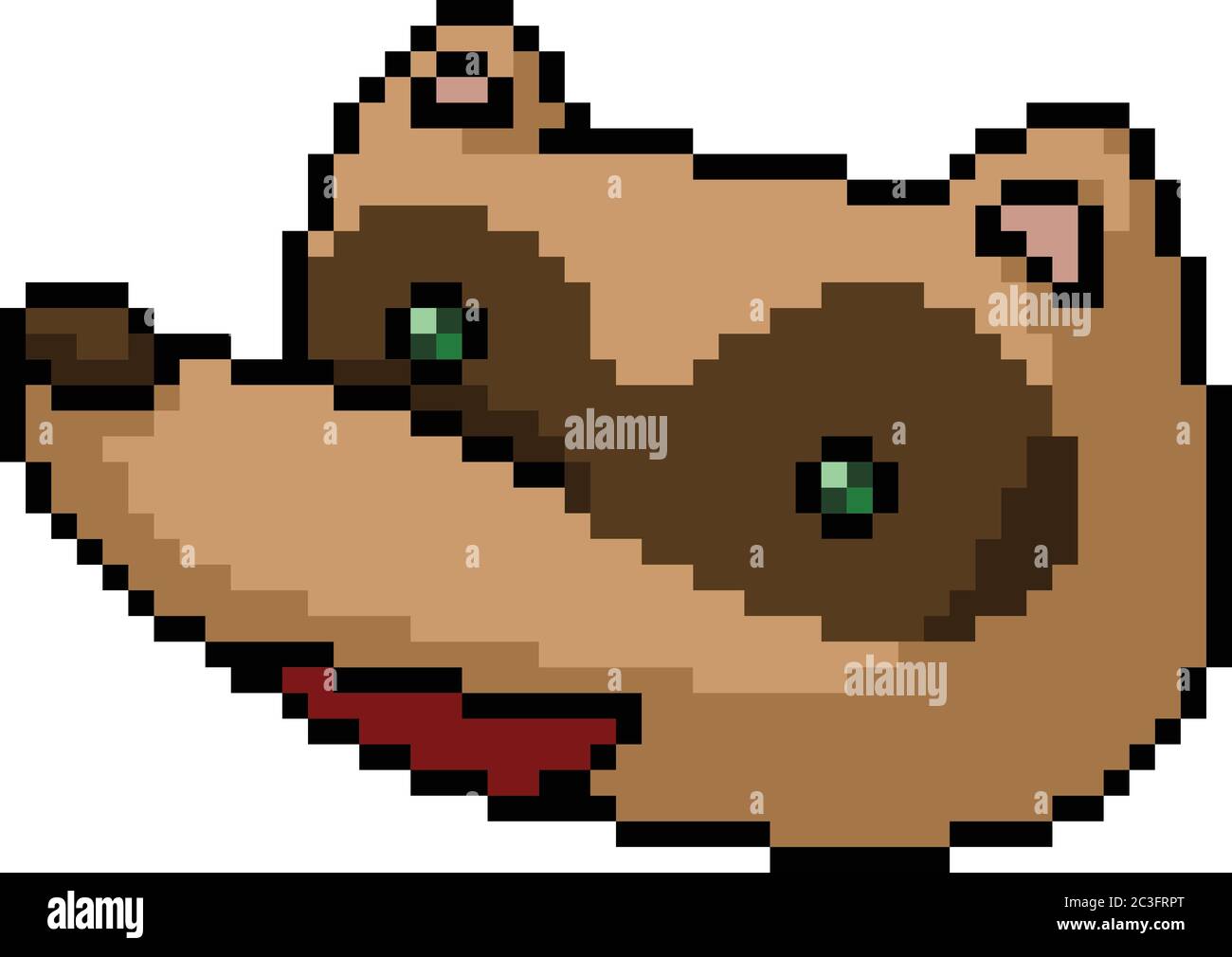 vector pixel art raccoon head isolated cartoon Stock Vector Image & Art ...