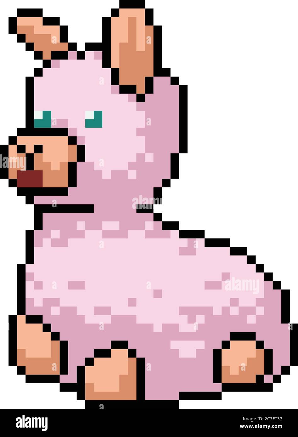 vector pixel art alpaca isolated cartoon Stock Vector Image & Art - Alamy