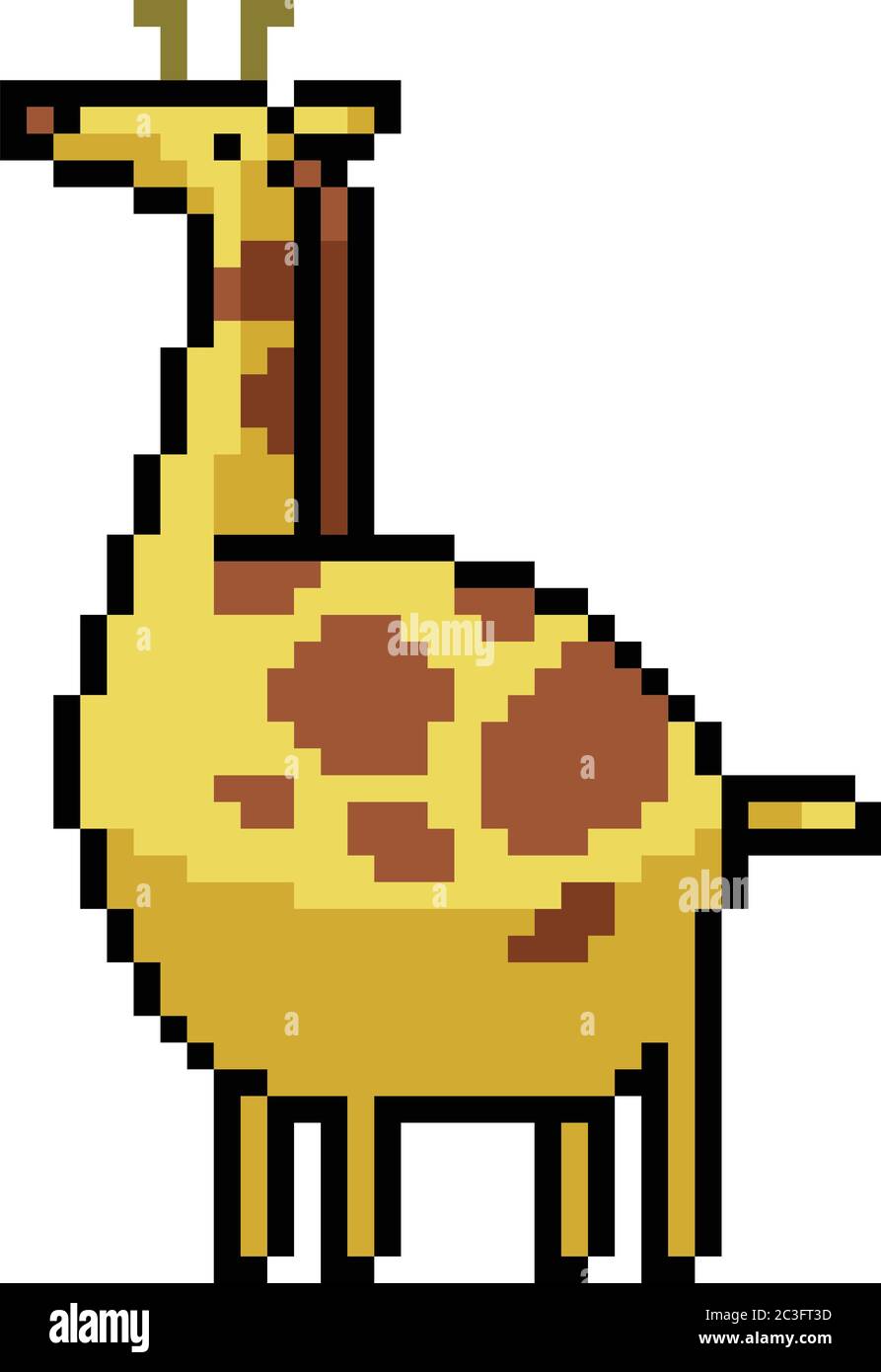 vector pixel art giraffe isolated cartoon Stock Vector Image & Art - Alamy