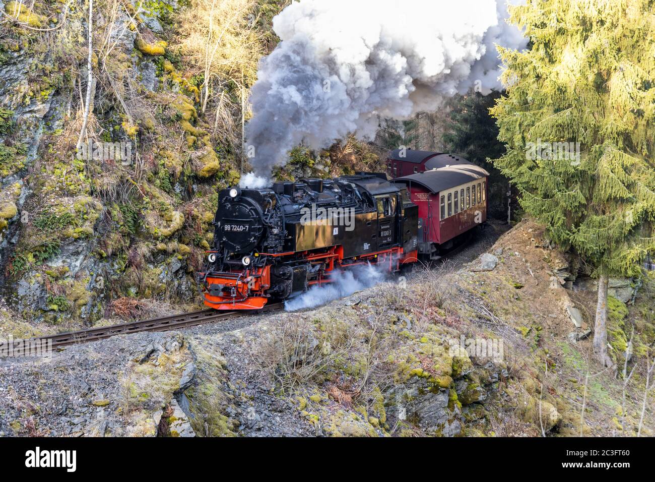 Harz narrow-gauge railway in the Selketal valley Stock Photo - Alamy