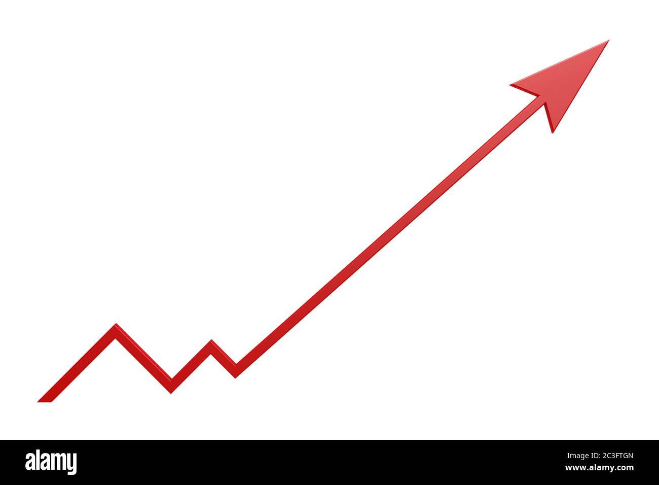 Up rising red arrow on white background, 3D rendering Stock Photo - Alamy