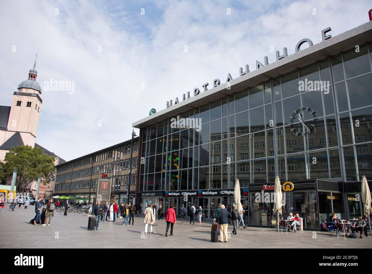 Landscape cityscape and German and foreign travelers walking at front ...