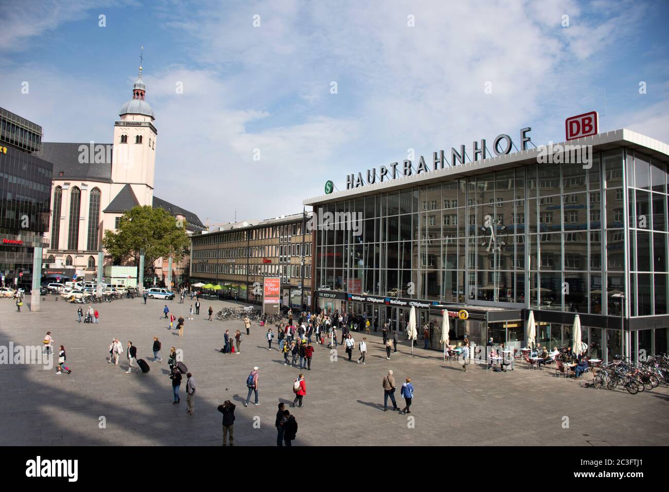 Landscape cityscape and German and foreign travelers walking at front ...