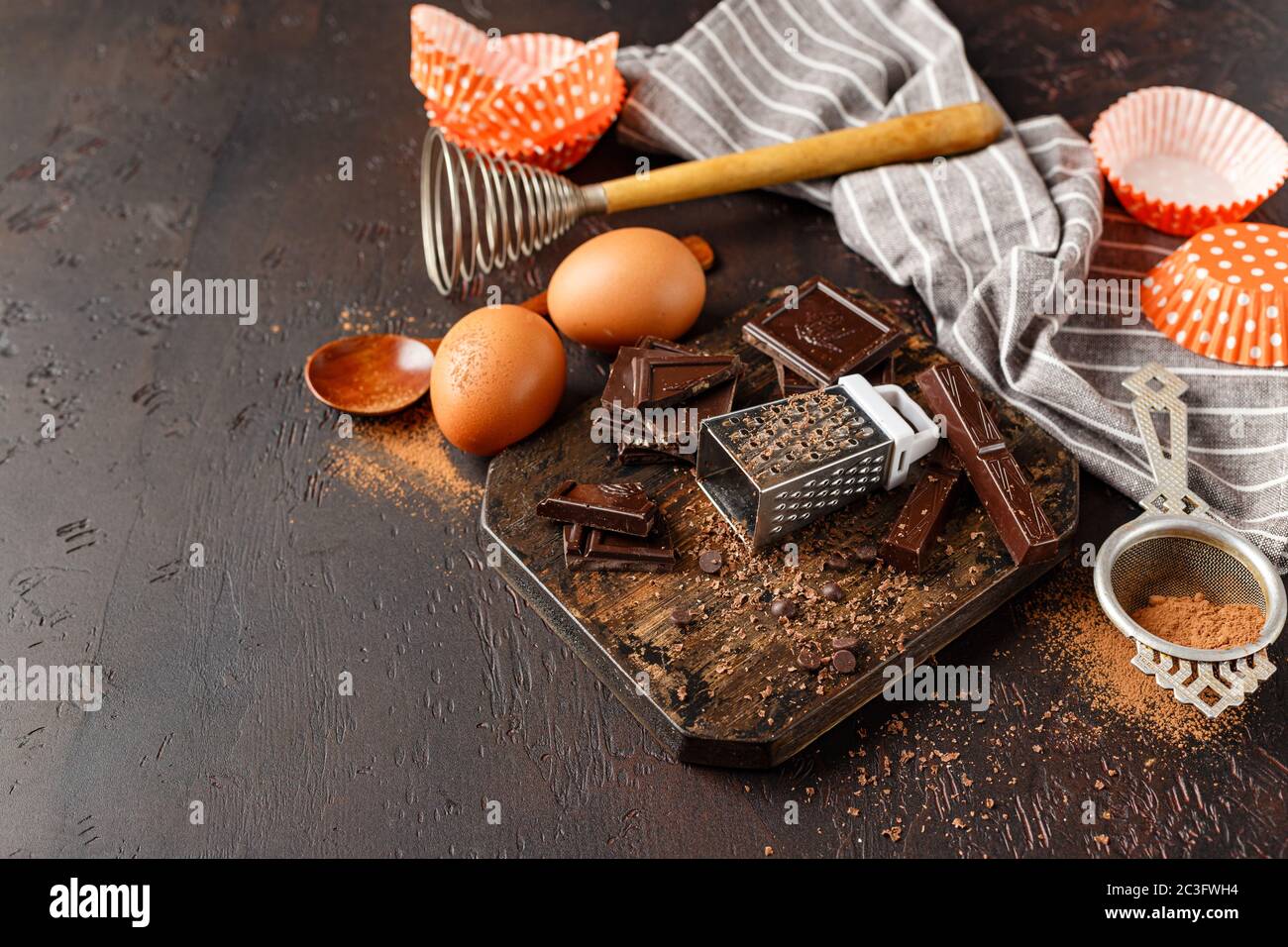 Ingredients and Tools for Chocolate Baking Stock Photo - Alamy