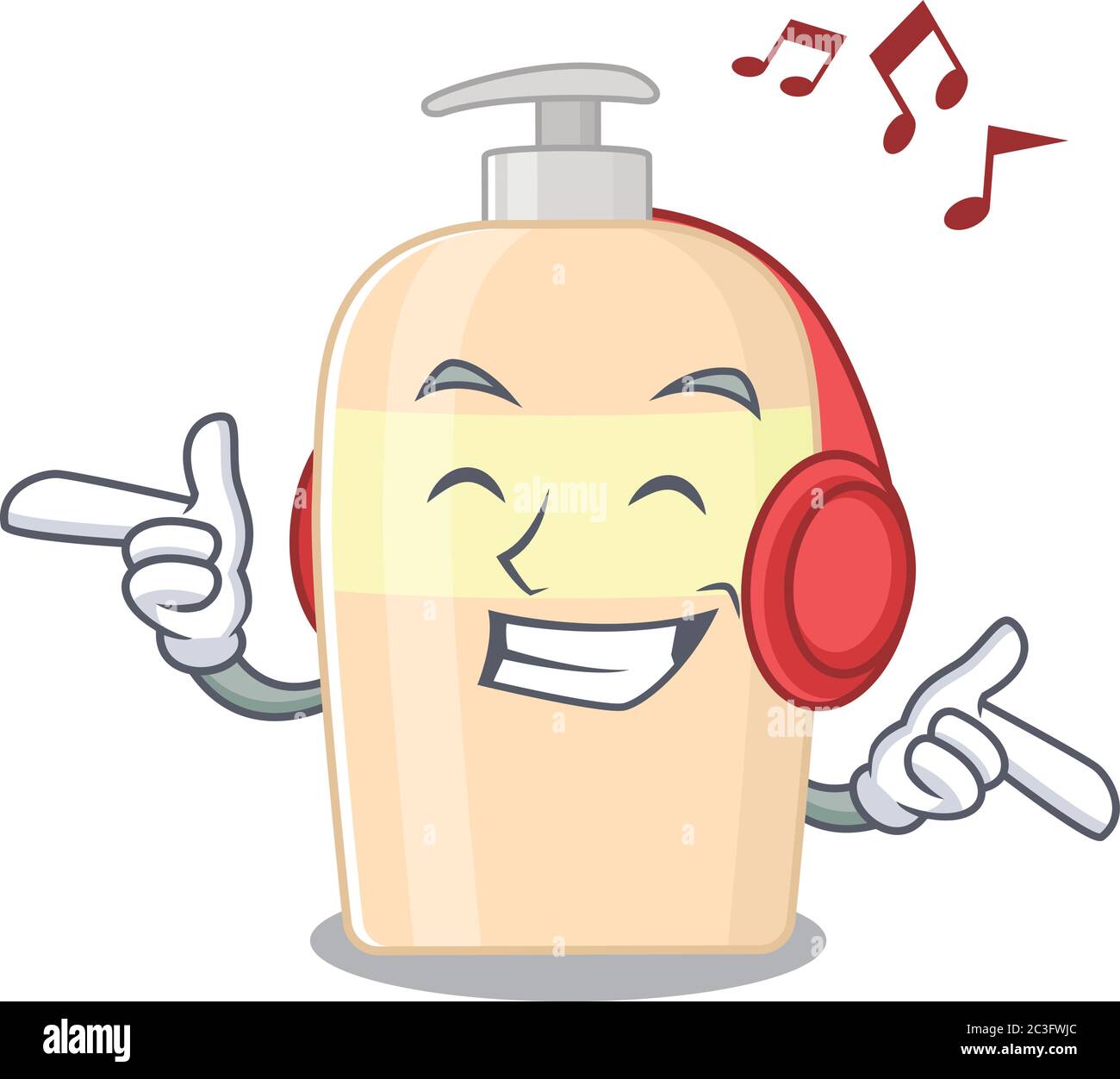Toner Cartoon design concept listening music on headphone Stock Vector ...