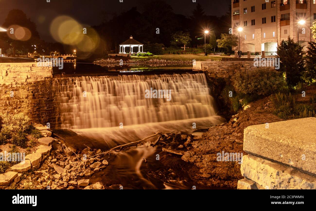 Waterfall at Night Stock Photo - Alamy