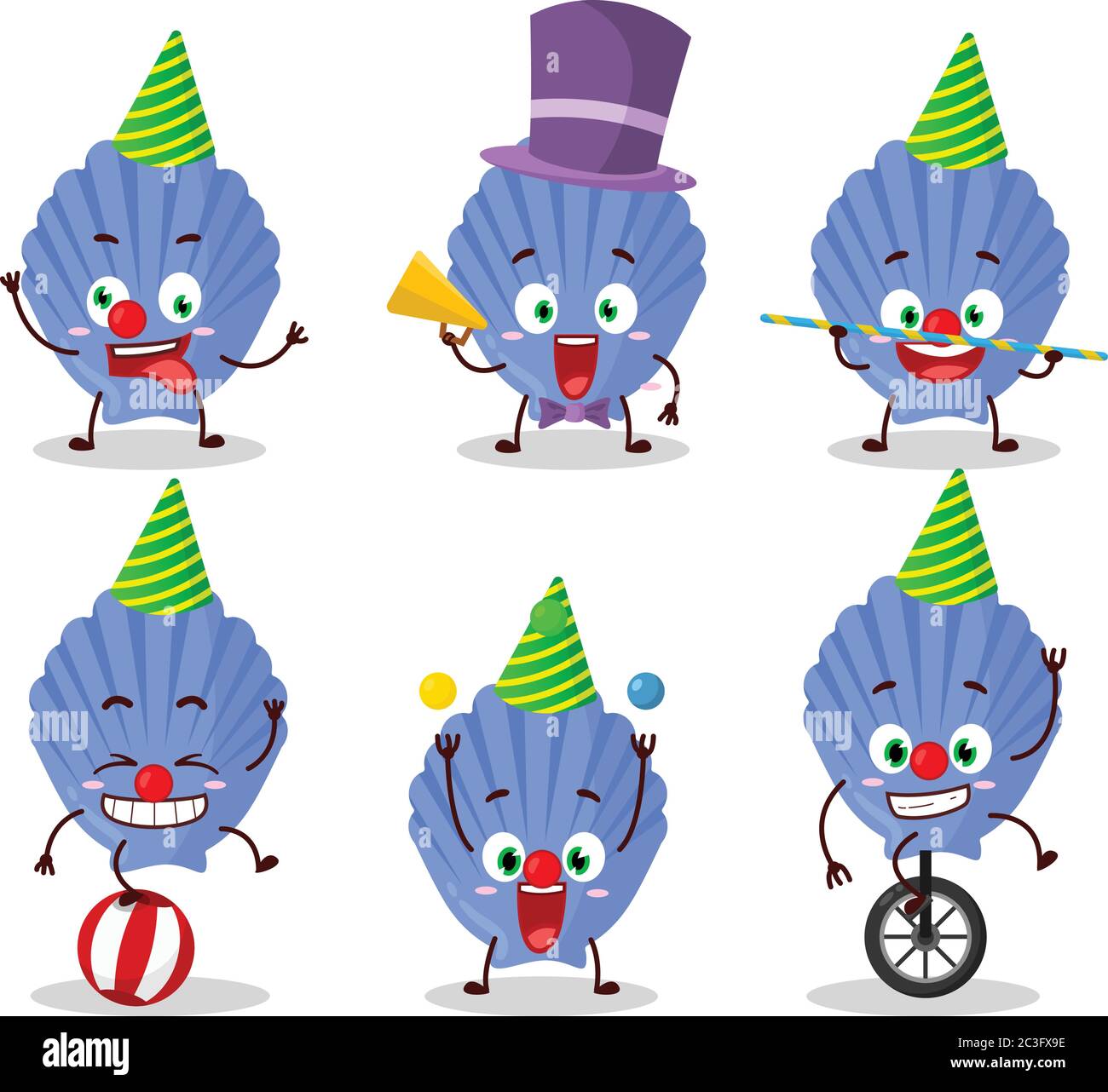 Cartoon character of blue shell with various circus shows Stock Vector ...