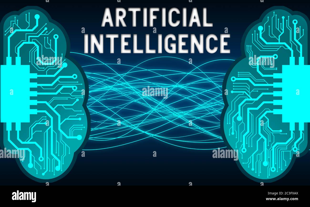 Artificial Intelligence brain with machine learning concept, 3d ...