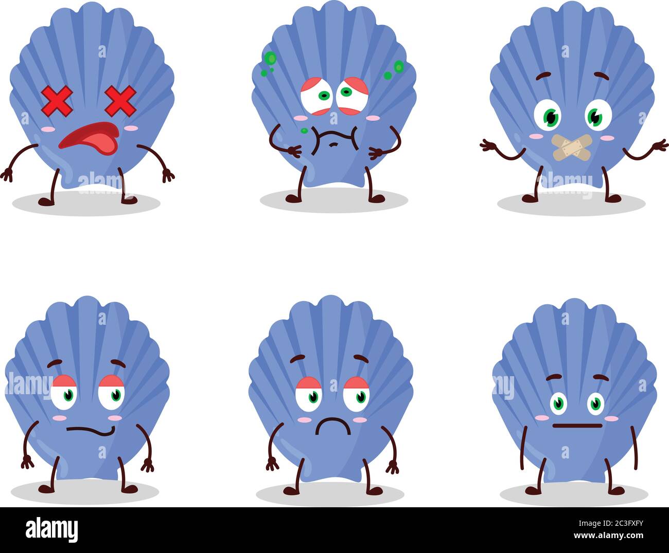 Blue shell cartoon character with nope expression Stock Vector Image ...