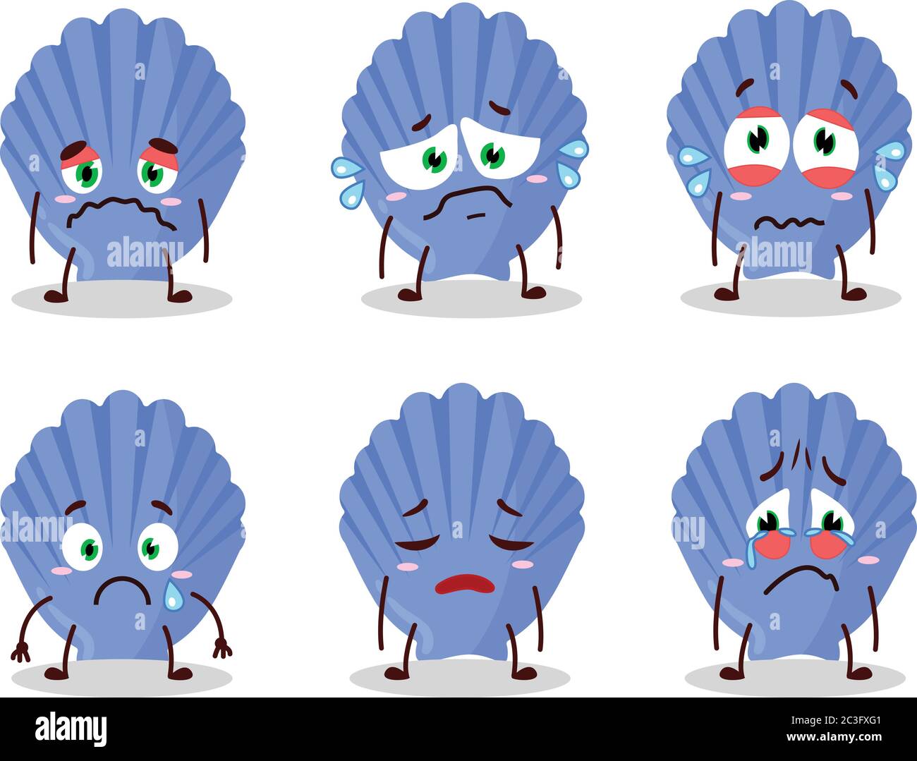 Blue shell cartoon character with sad expression Stock Vector Image ...
