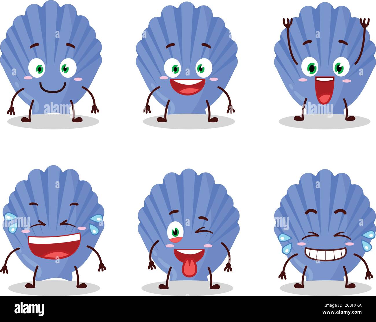 Cartoon character of blue shell with smile expression Stock Vector ...