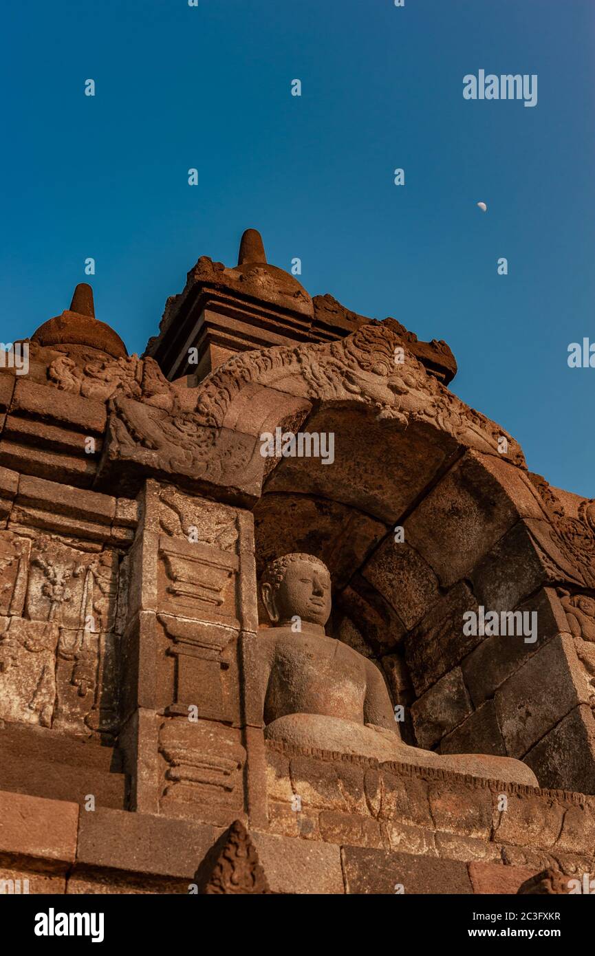 Borobudur temple at sunrise, Java, Indonesia Stock Photo - Alamy
