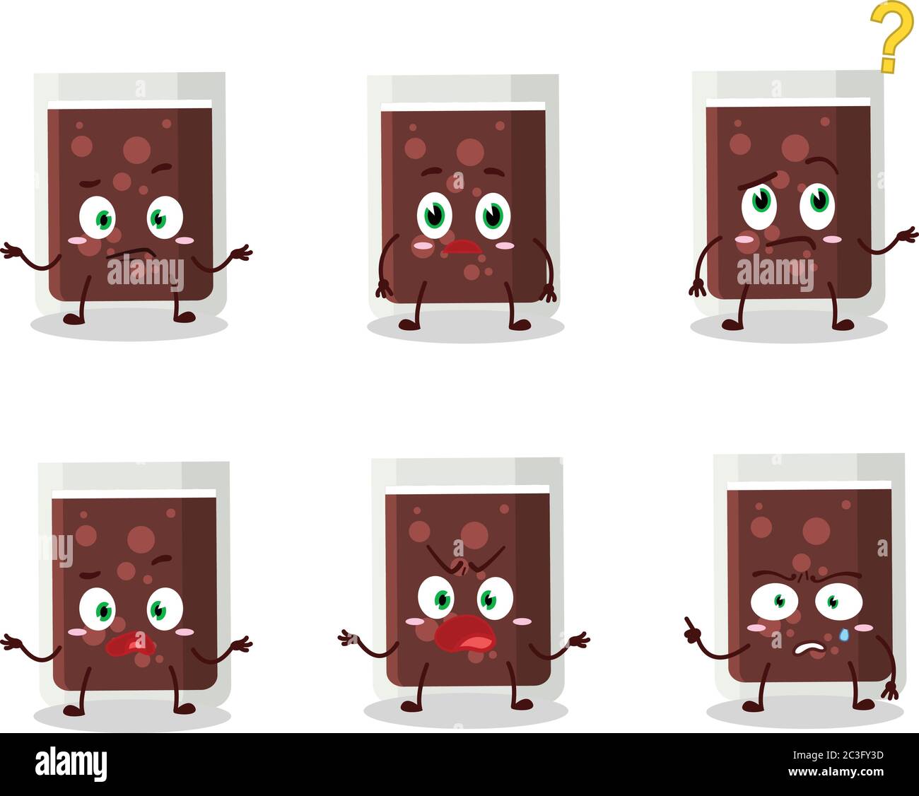 Cartoon character of glass of cola with what expression Stock Vector ...