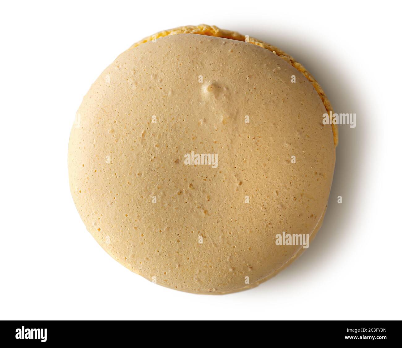 One yellow macaroon top view Stock Photo - Alamy