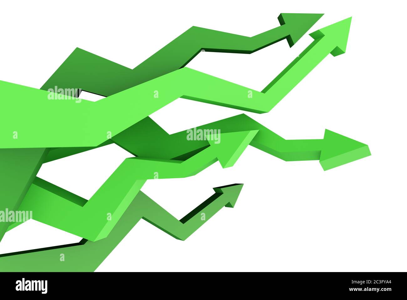 Many arrows showing different business results Stock Photo - Alamy