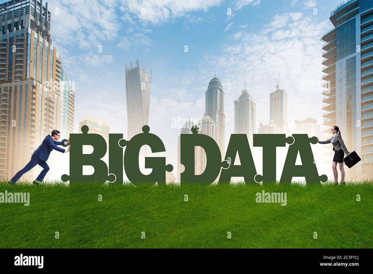 Big data concept with jigsaw puzzle pieces Stock Photo - Alamy
