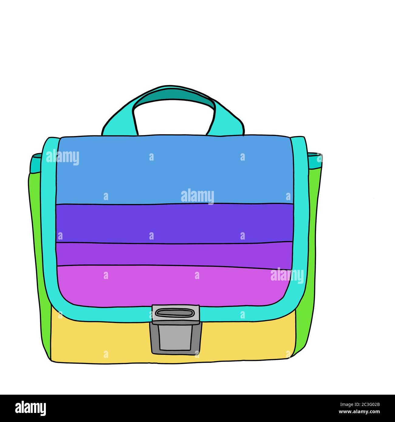 Illustration of a colorful school bag Stock Photo - Alamy