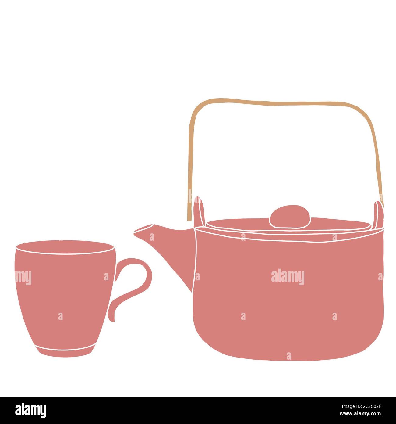 Tea pot drawing Cut Out Stock Images & Pictures - Alamy