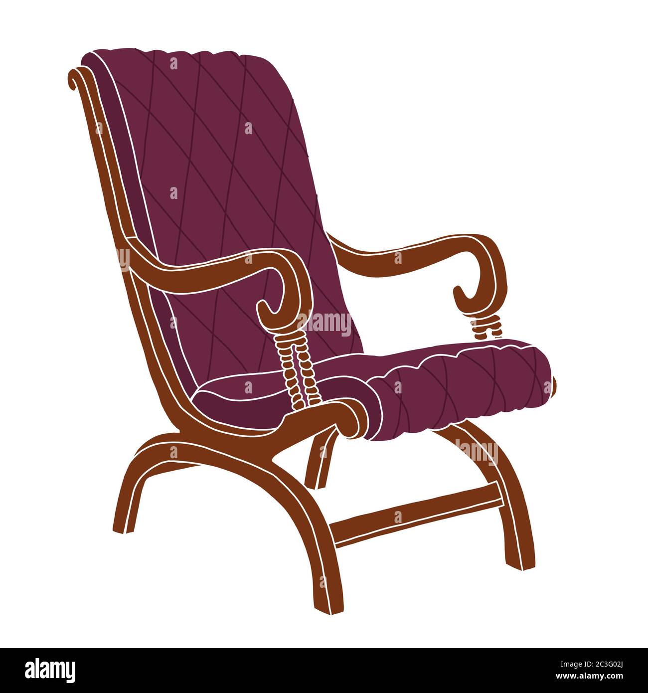 Illustration of a padded chair Stock Photo - Alamy