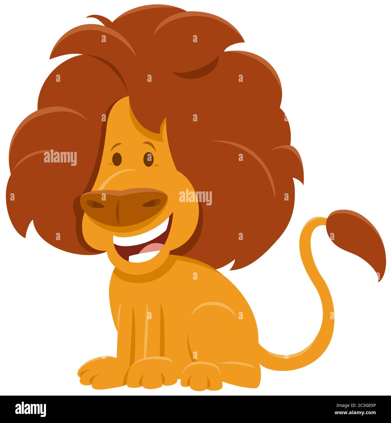 African lion cartoon wild animal character Stock Photo - Alamy