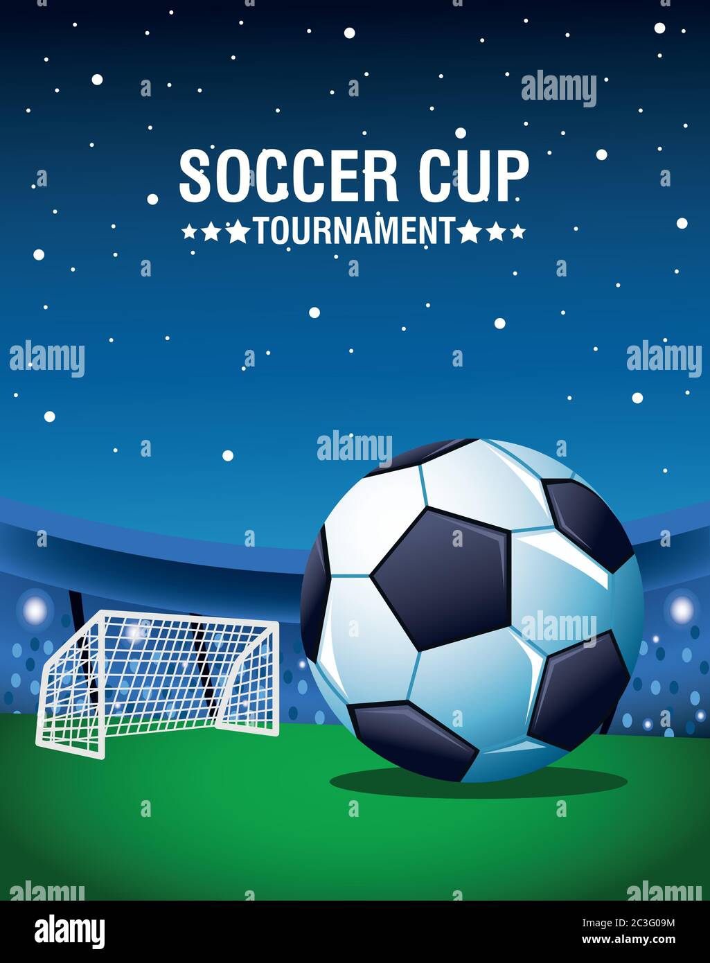 soccer cup tournament poster with balloon and football camp vector ...