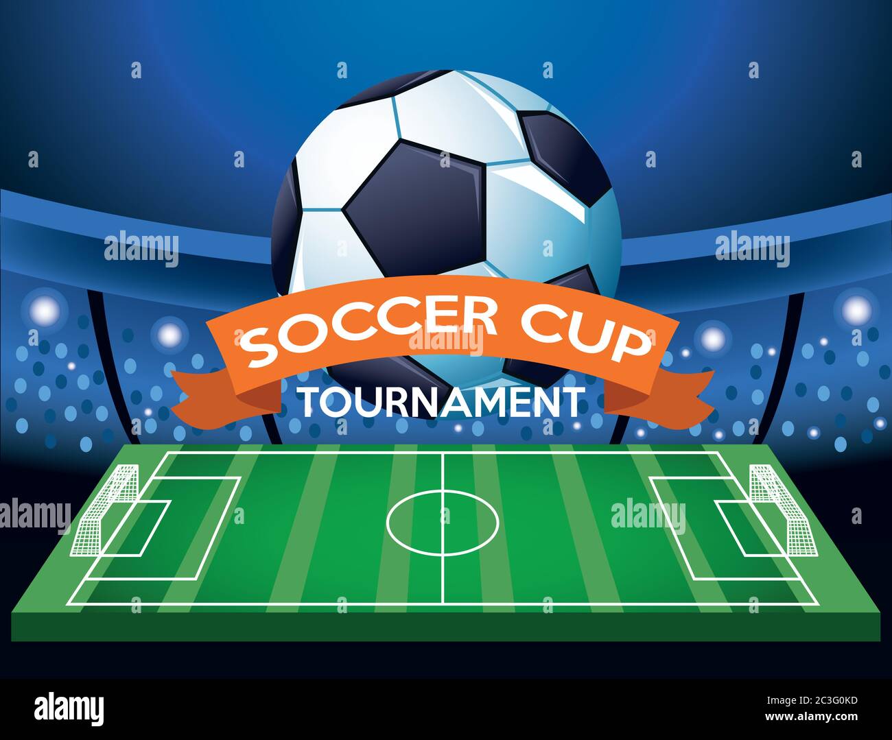 soccer cup tournament poster with balloon and football camp vector ...