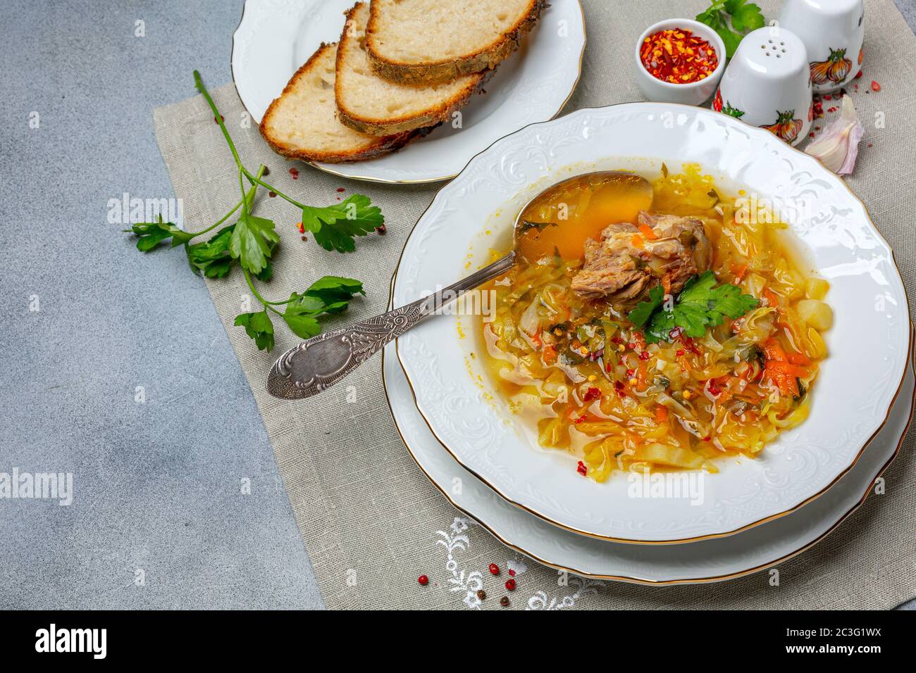 Cabbage soup with bull tails Stock Photo - Alamy
