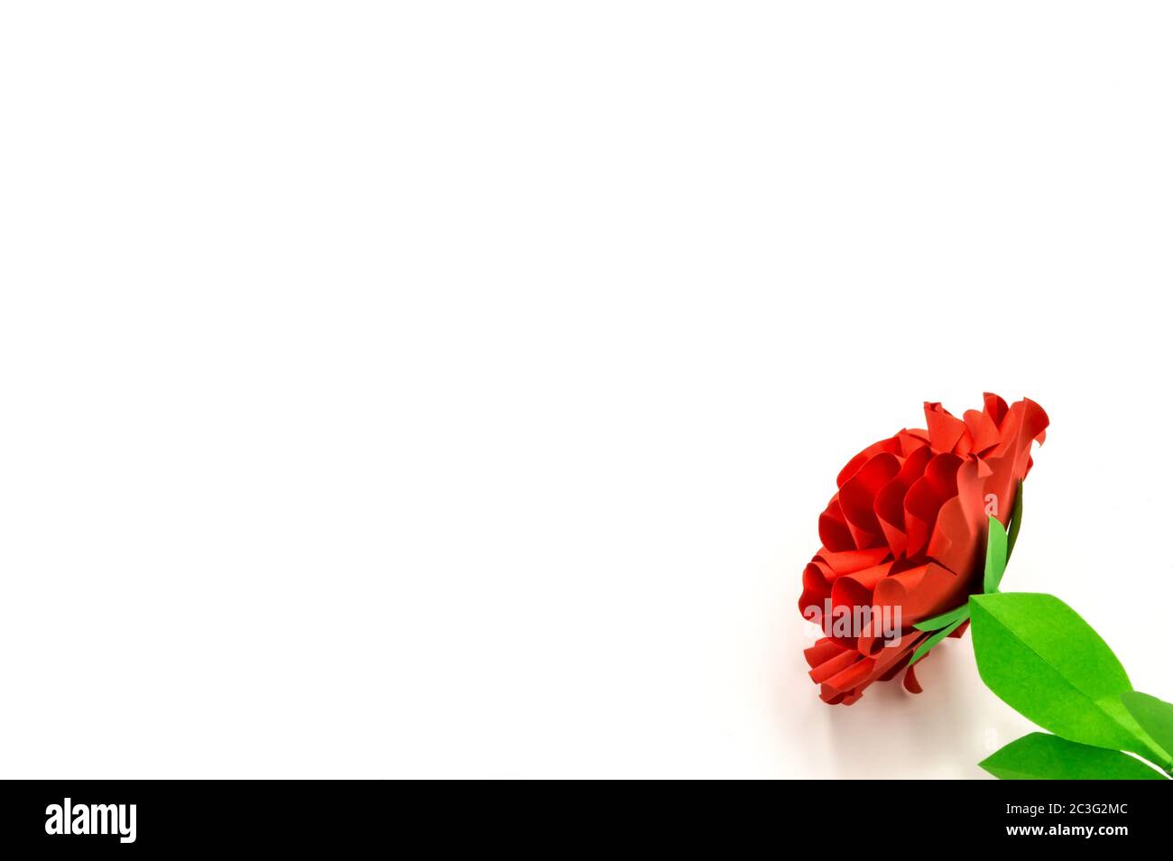 Red flower paper on isolated background with clipping path. Origami ...