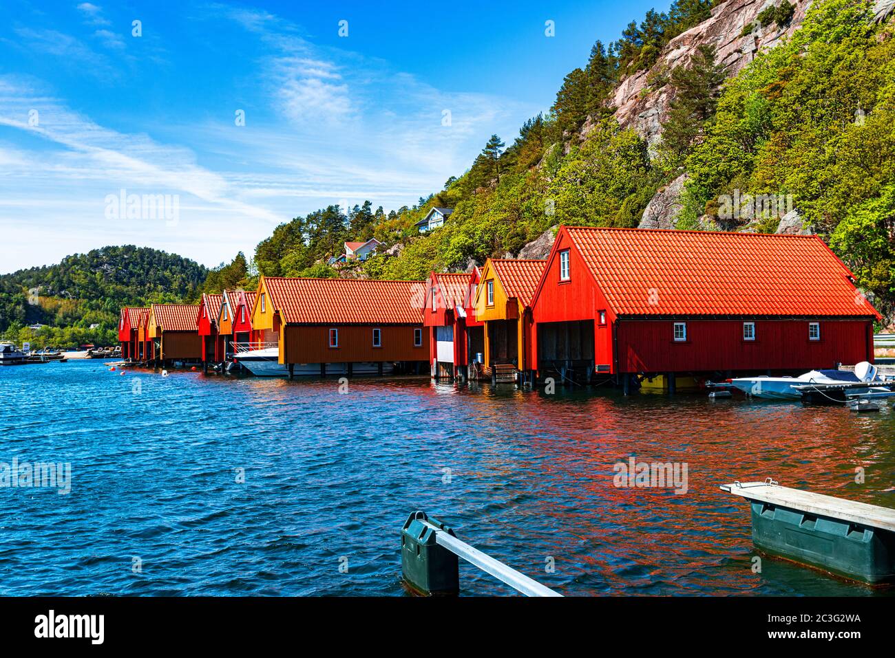 Red and orange houses Stock Photo - Alamy