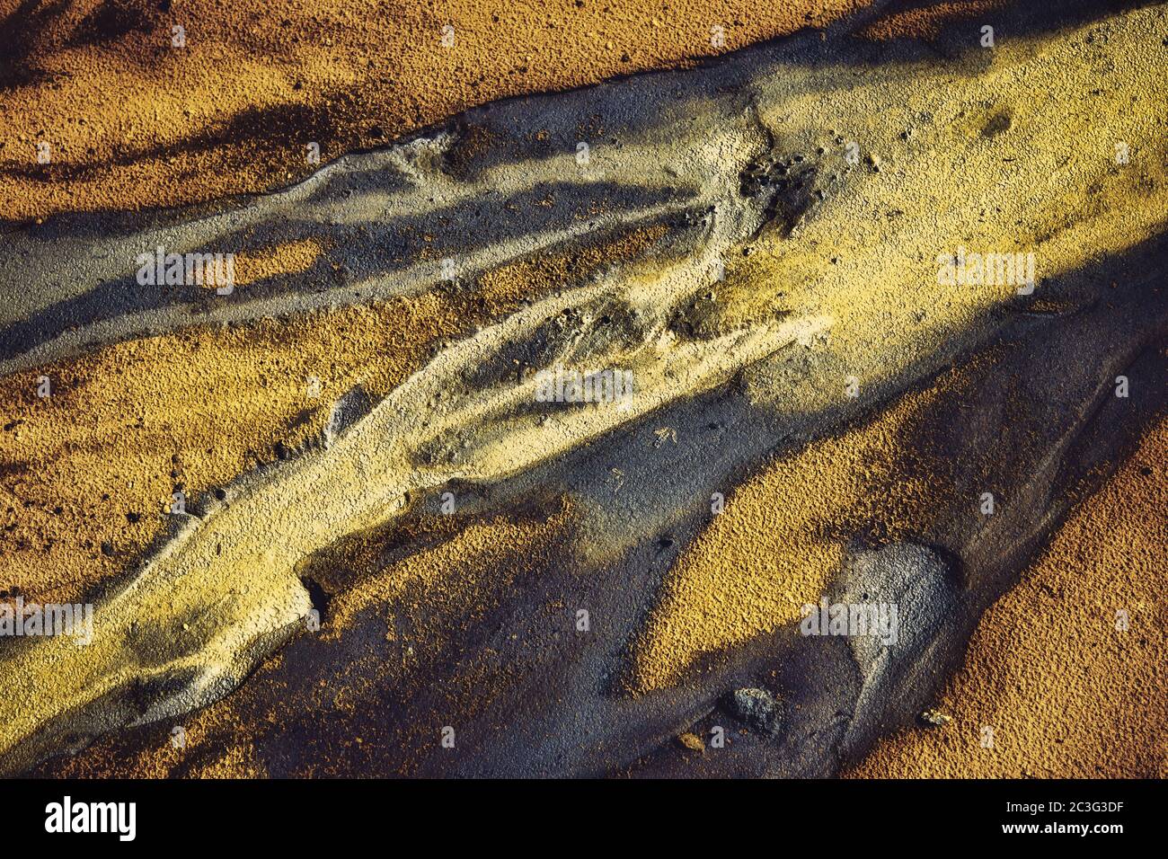 Abstract color sand texture at kaolin mine Stock Photo - Alamy
