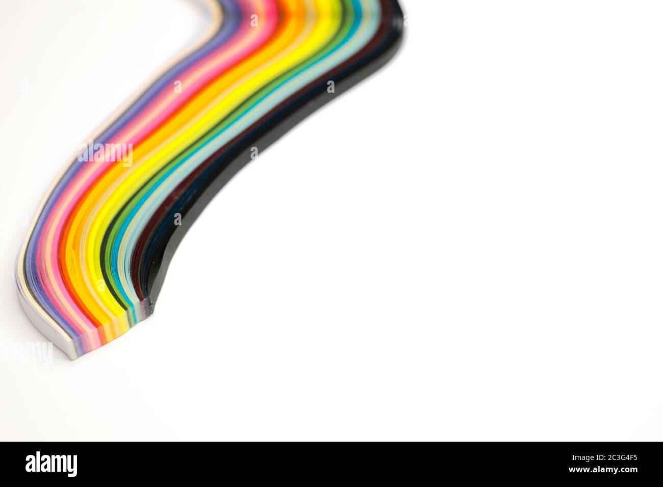Abstract color rainbow strip paper on white background Stock Photo - Alamy