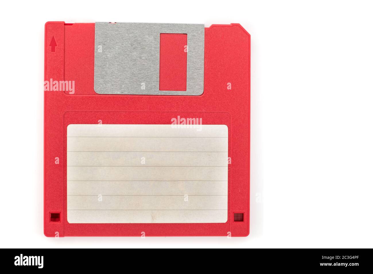 Red floppy disk with blank label on white background Stock Photo - Alamy
