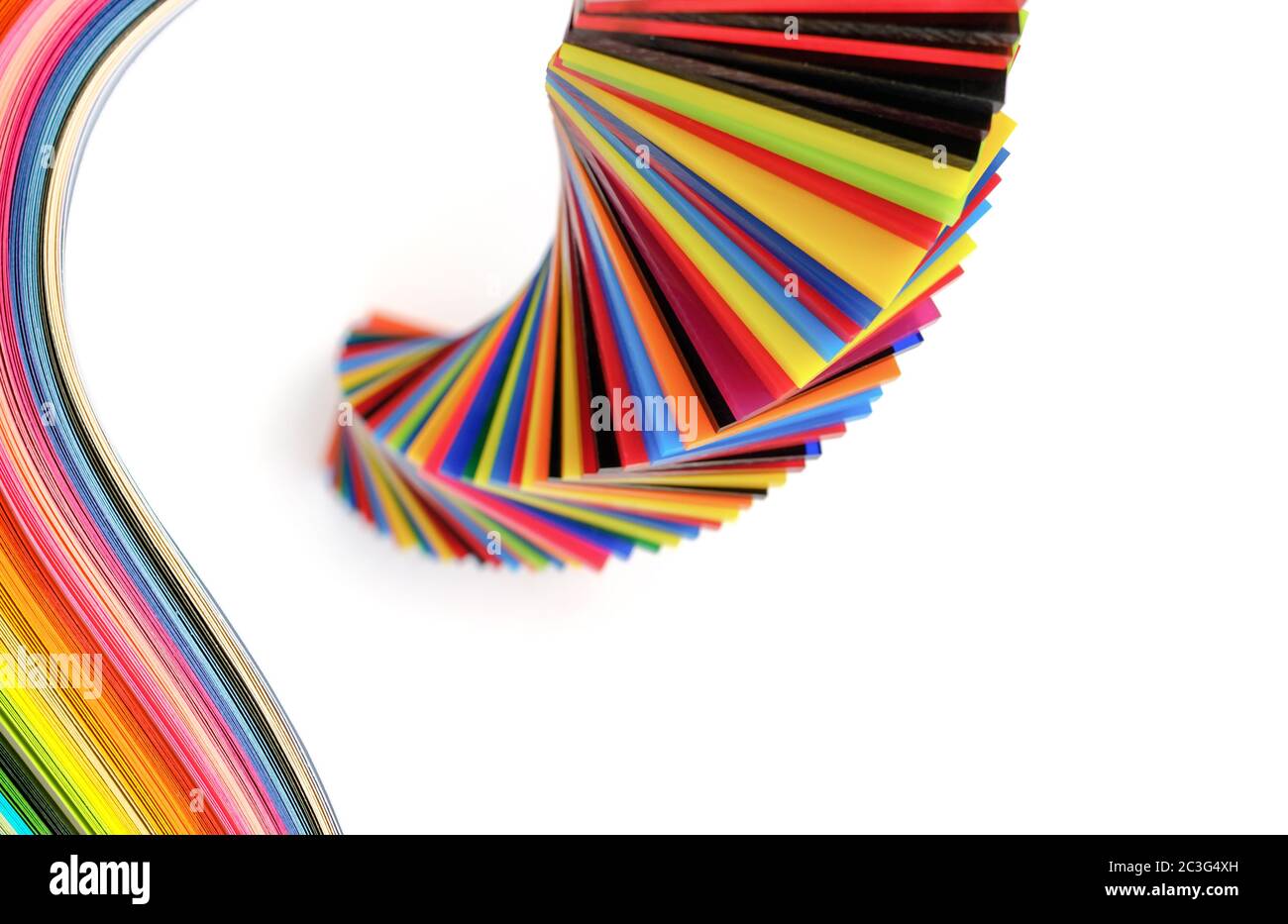 spiral Stack of different colours Cast Acrylic Sheet and rainbow strip ...