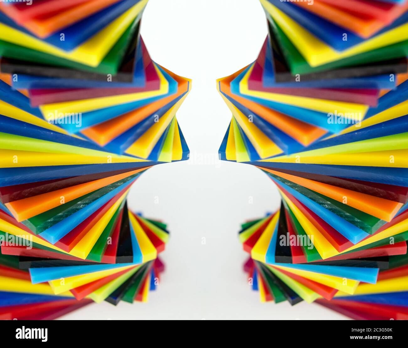 Stack of Coloured Cast Acrylic Sheet on white background Stock Photo ...