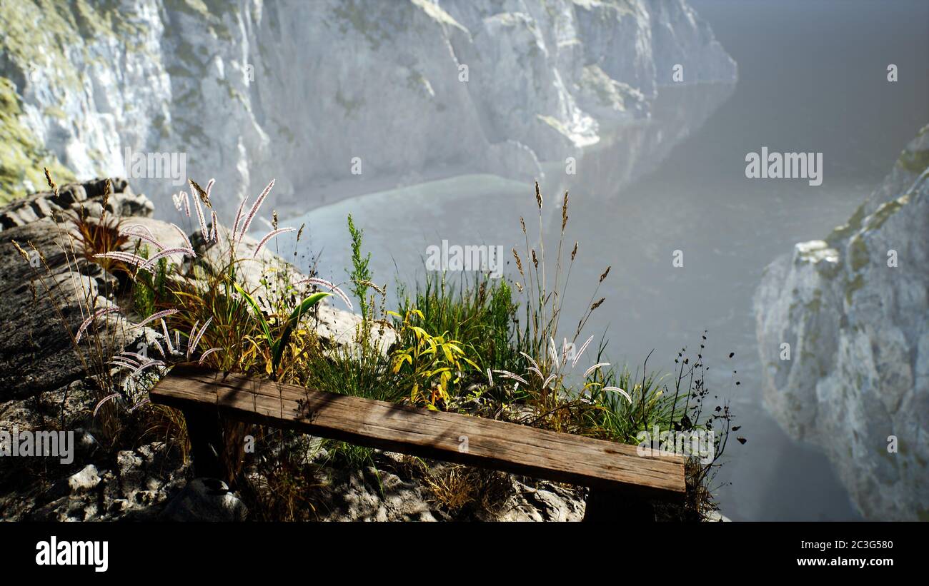 fresh grass at big rocky cliff in ocean Stock Photo - Alamy