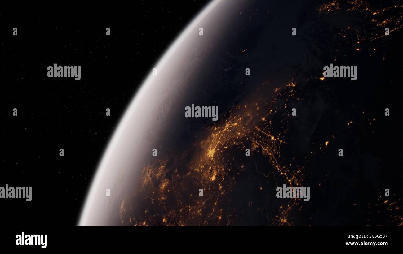 earth globe planet from space orbit Stock Photo - Alamy