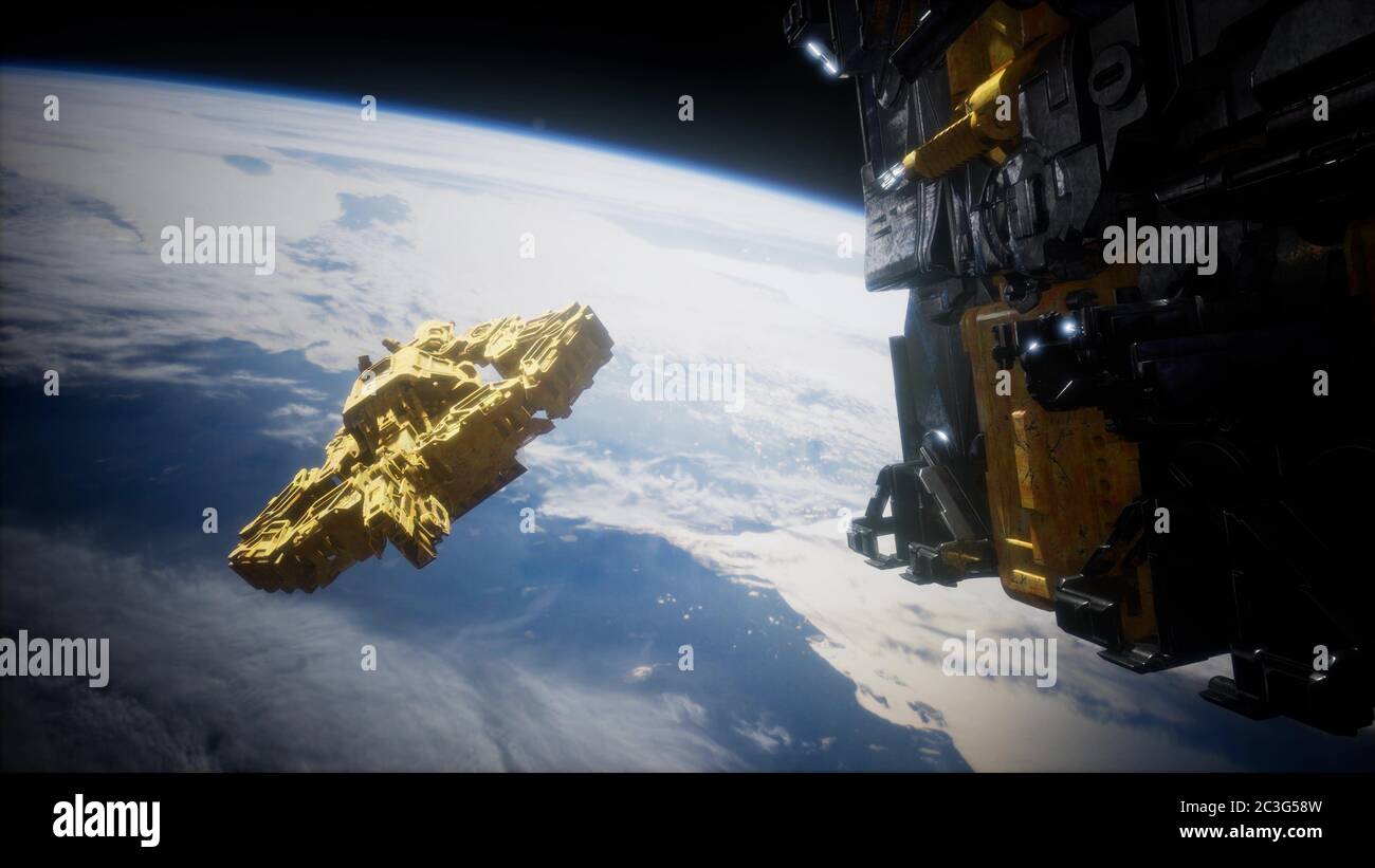 Highly Detailed Huge Spaceship Stock Photo - Alamy