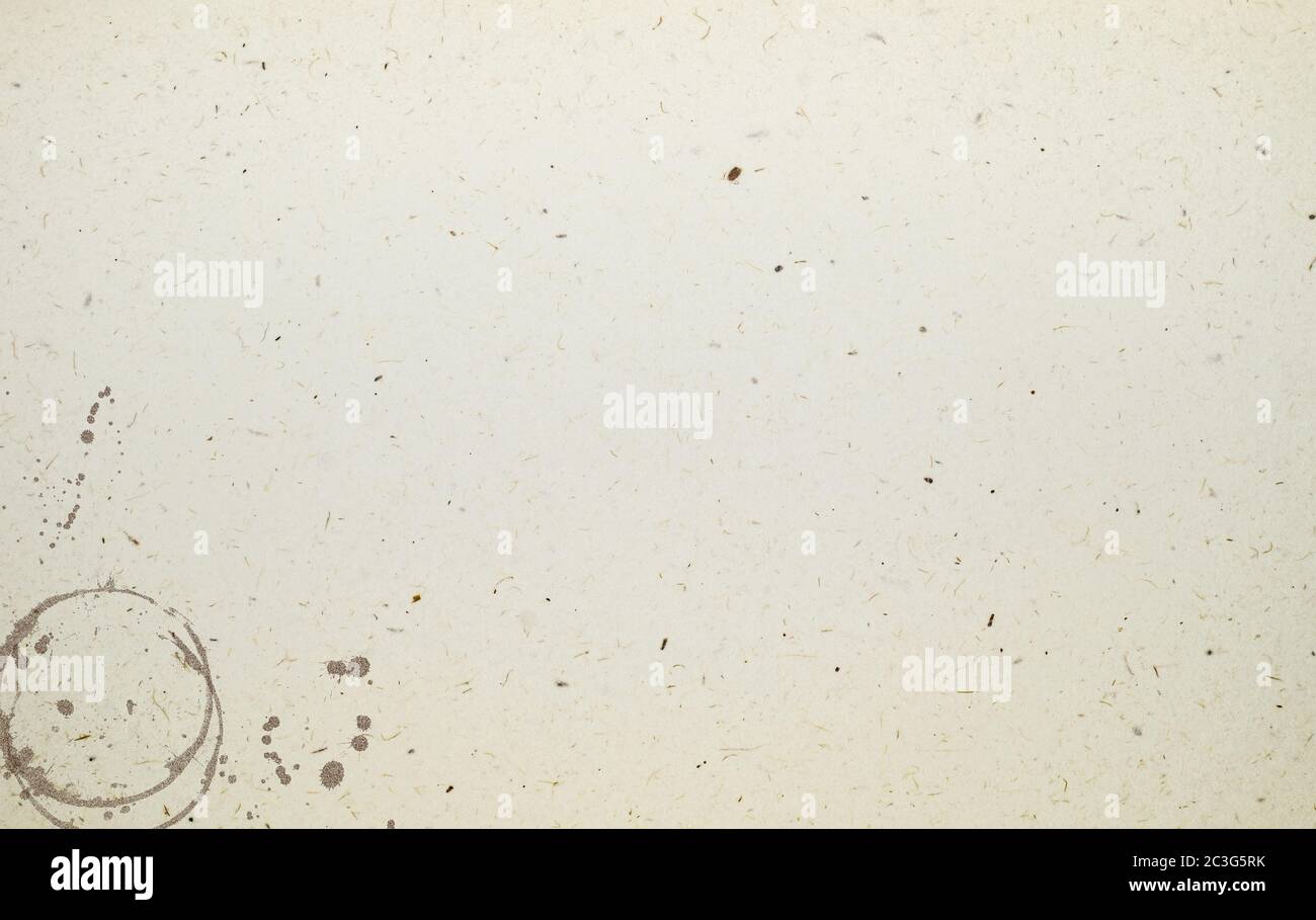 Sheet of paper with coffee ring stains and smudges Stock Photo - Alamy