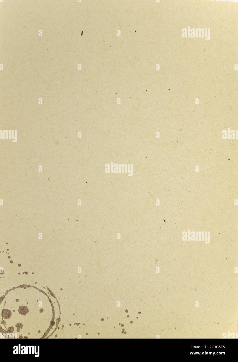 Sheet of paper with coffee ring stains and smudges Stock Photo - Alamy
