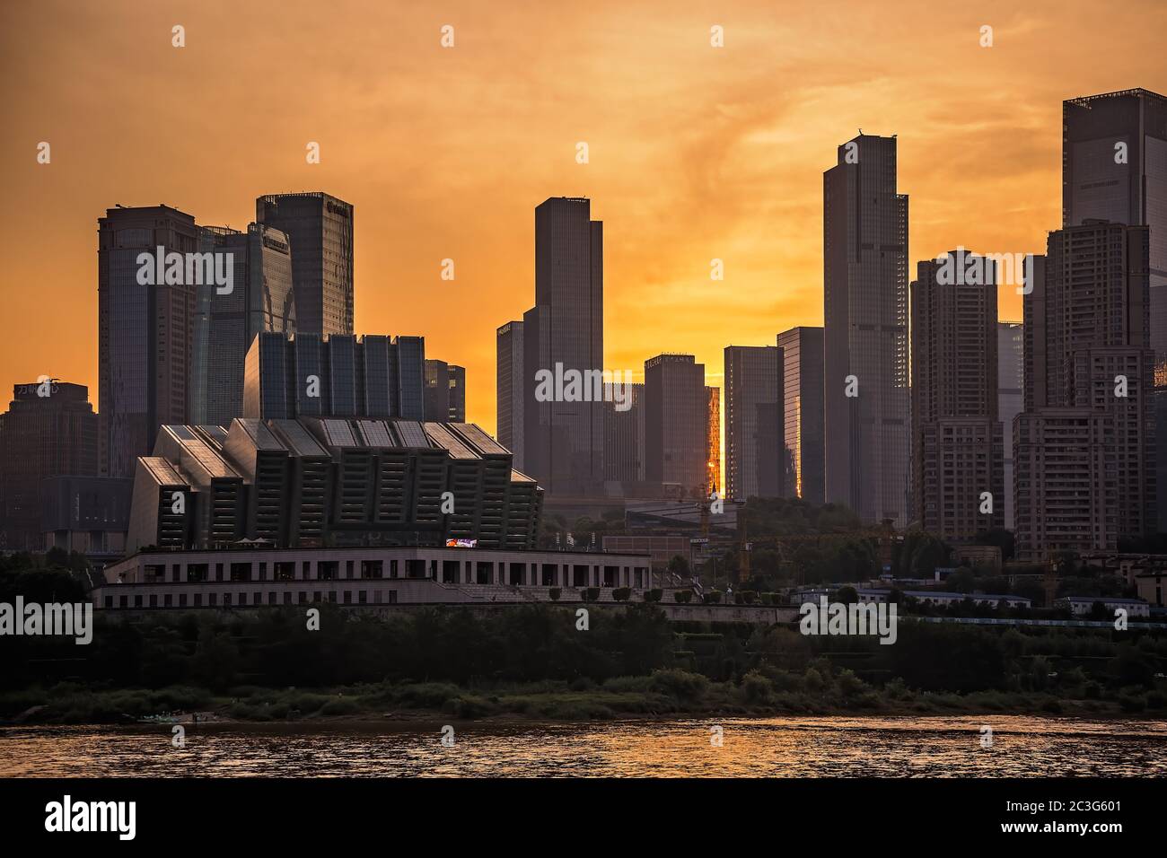 Chongqing city skyline at sunset Stock Photo - Alamy