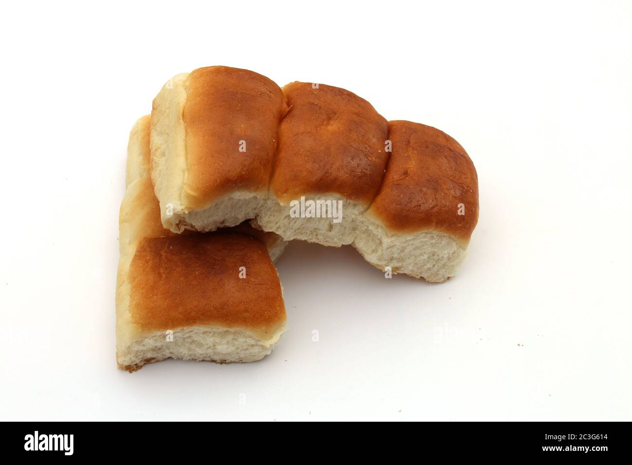Bread, bakery icon, sliced fresh wheat bread isolated on white ...