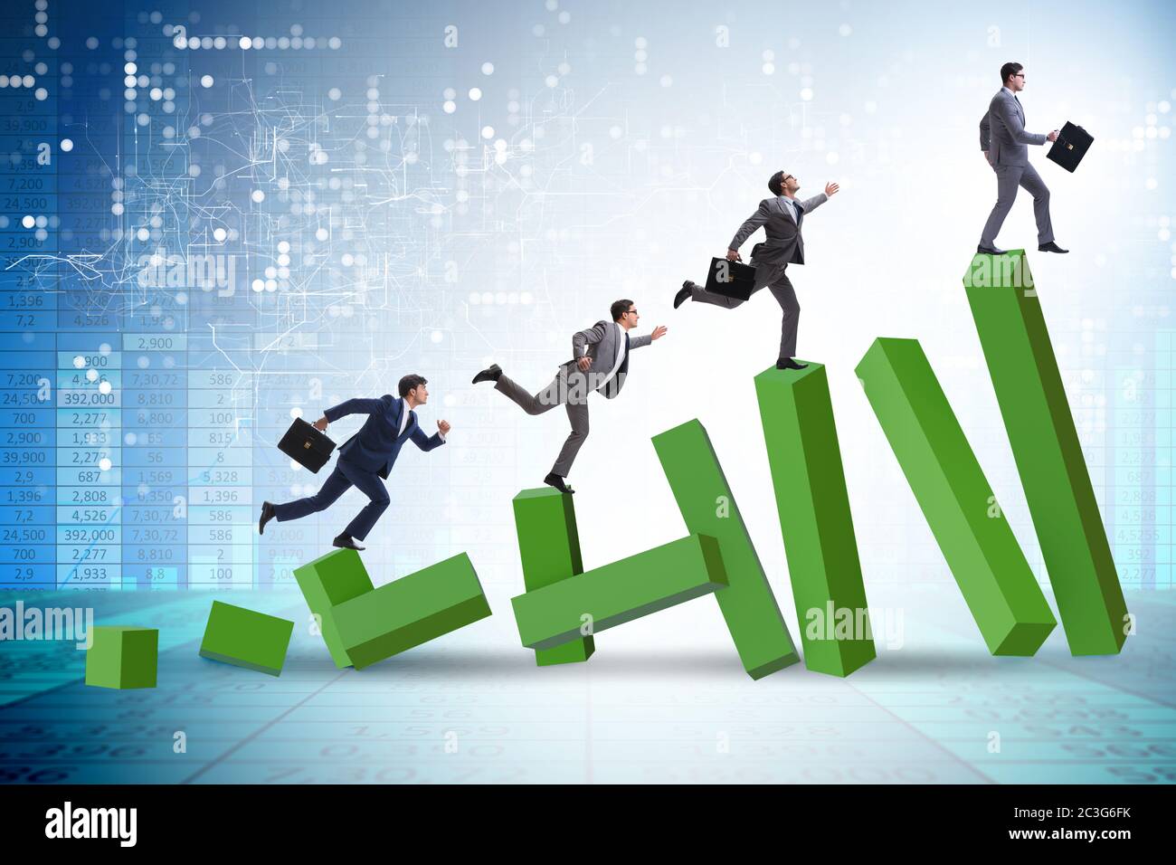 Business people in a collapsing economy concept Stock Photo - Alamy