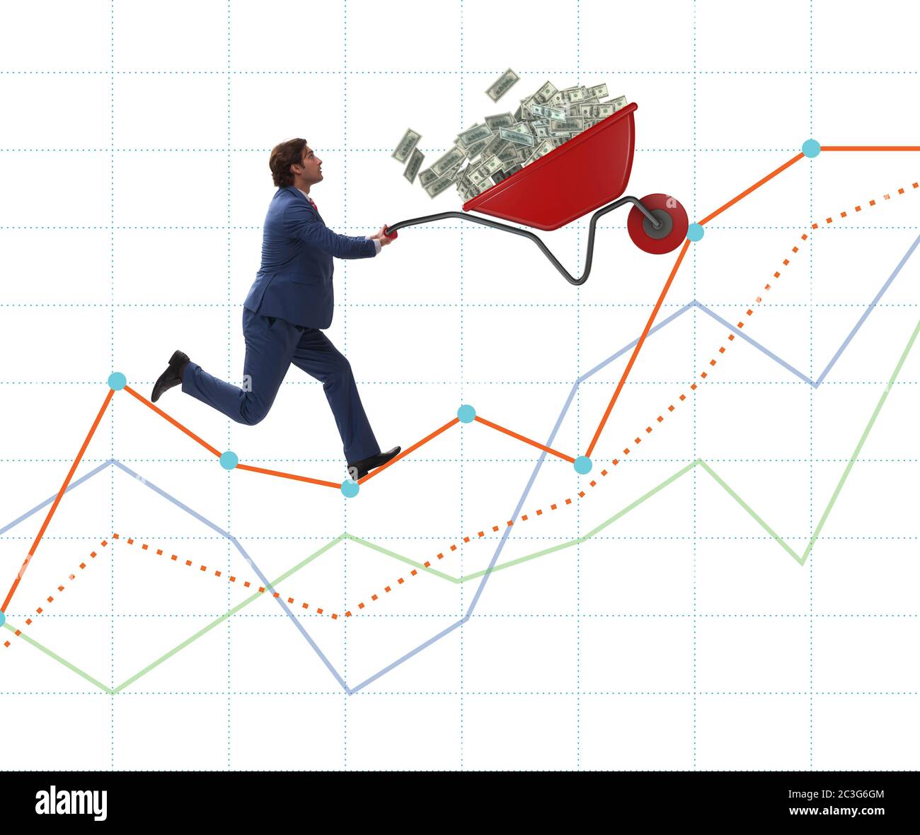 Man pushing wheelbarrow full money hi-res stock photography and images ...
