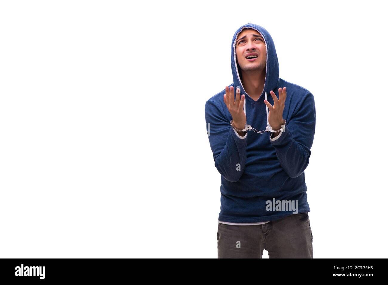 Young male bandit isolated on white Stock Photo - Alamy