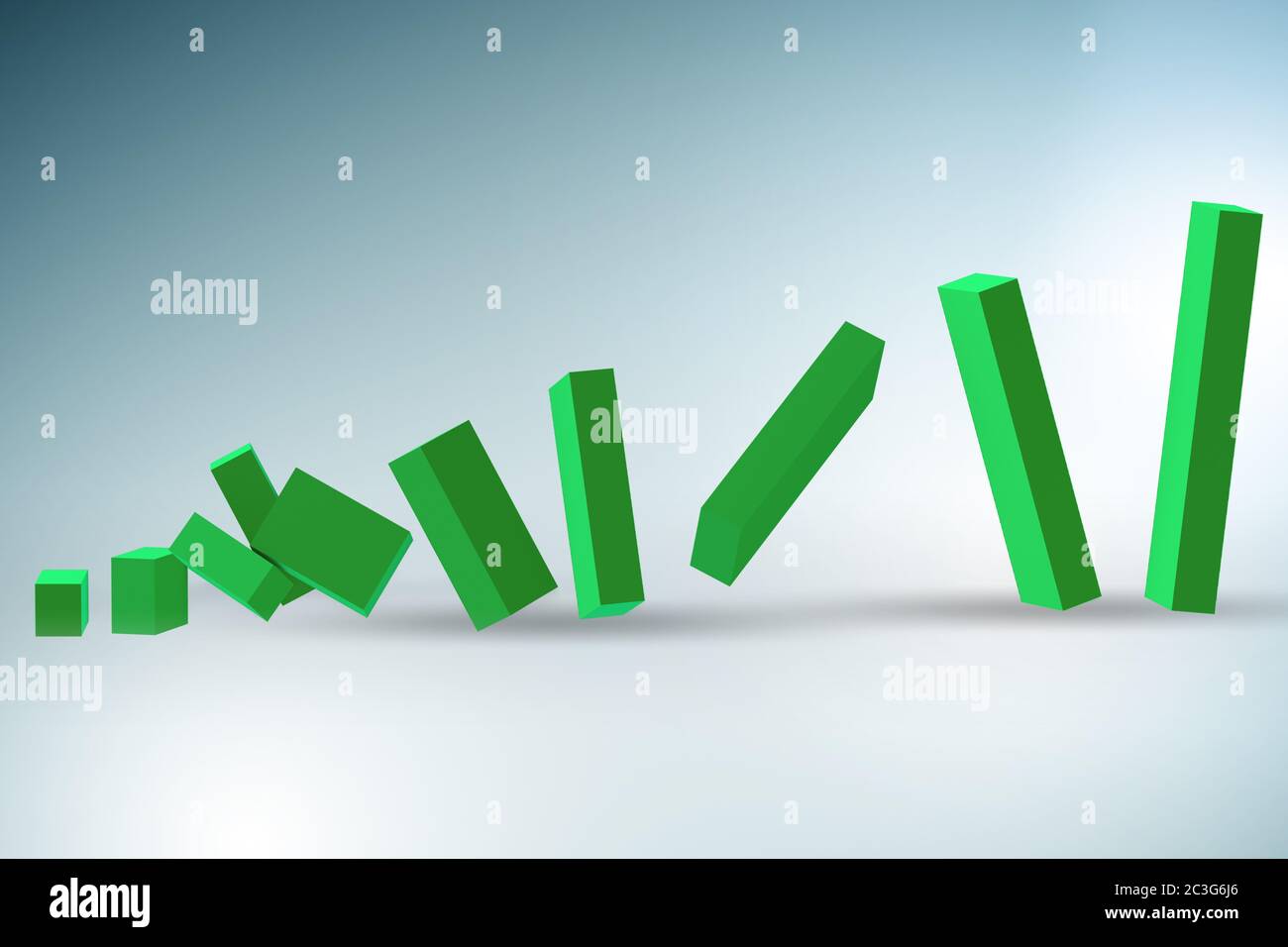 Collapsing bar charts in crisis - 3d rendering Stock Photo - Alamy