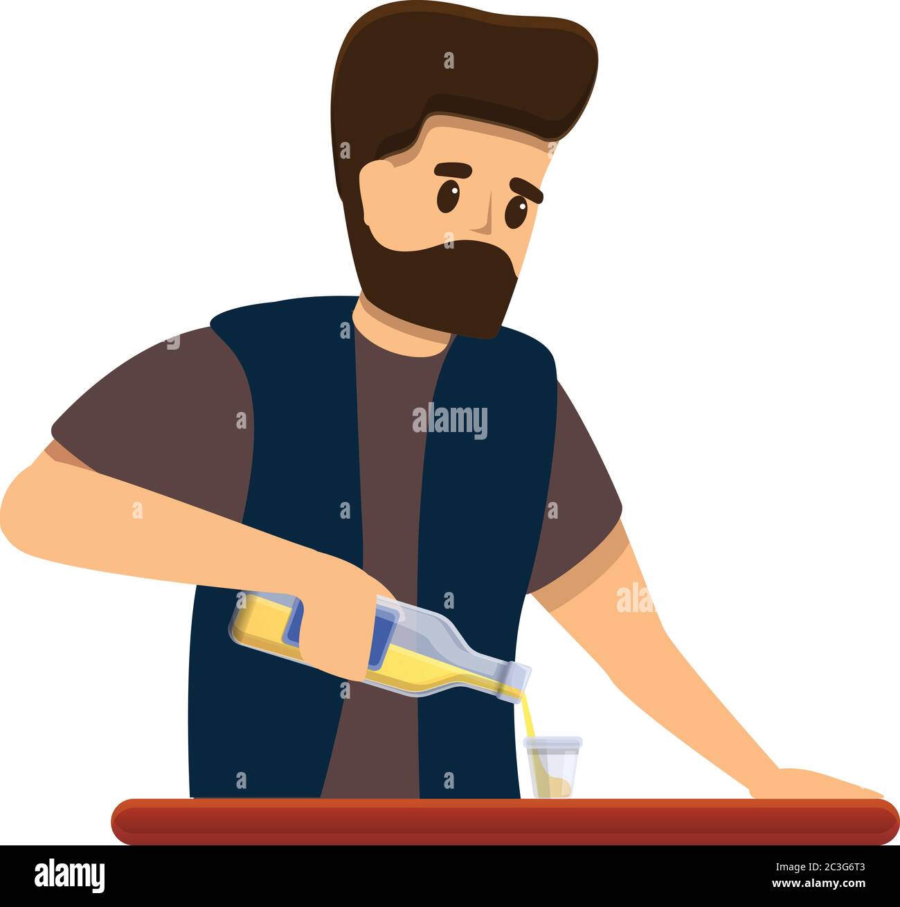 Hipster bartender icon. Cartoon of hipster bartender vector icon for ...